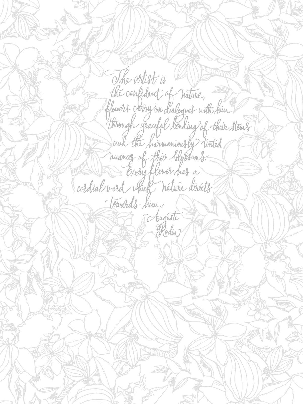 water coloring book flowers